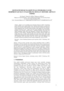 SISTEM PENDUKUNG KEPUTUSAN PEMILIHAN GURU BERPRESTASI MAN 3 PALEMBANG DENGAN METODE AHP DAN ...